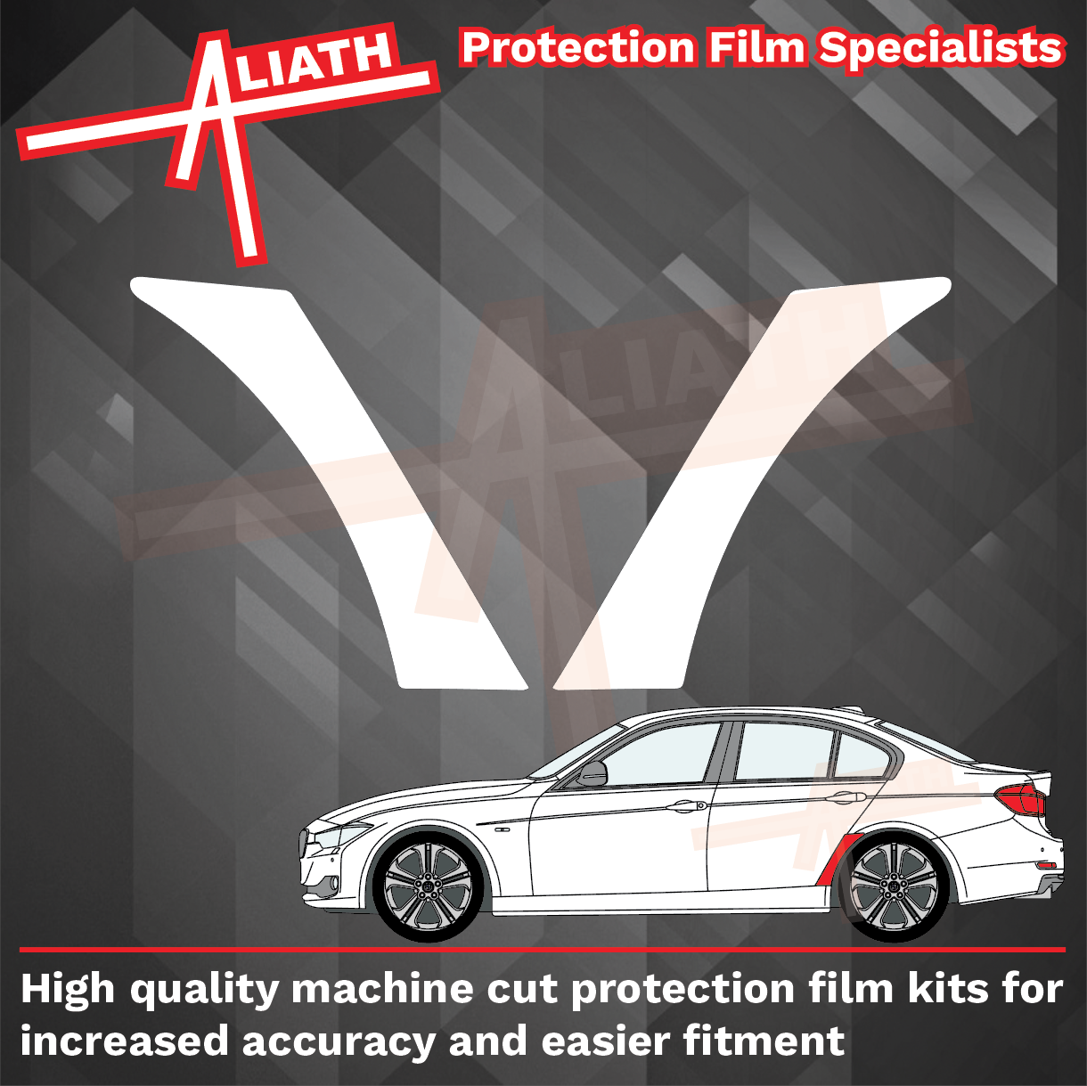 BMW M3 (Type F80) 2014-2019, Rear QTR Arches CLEAR Paint Protection ...