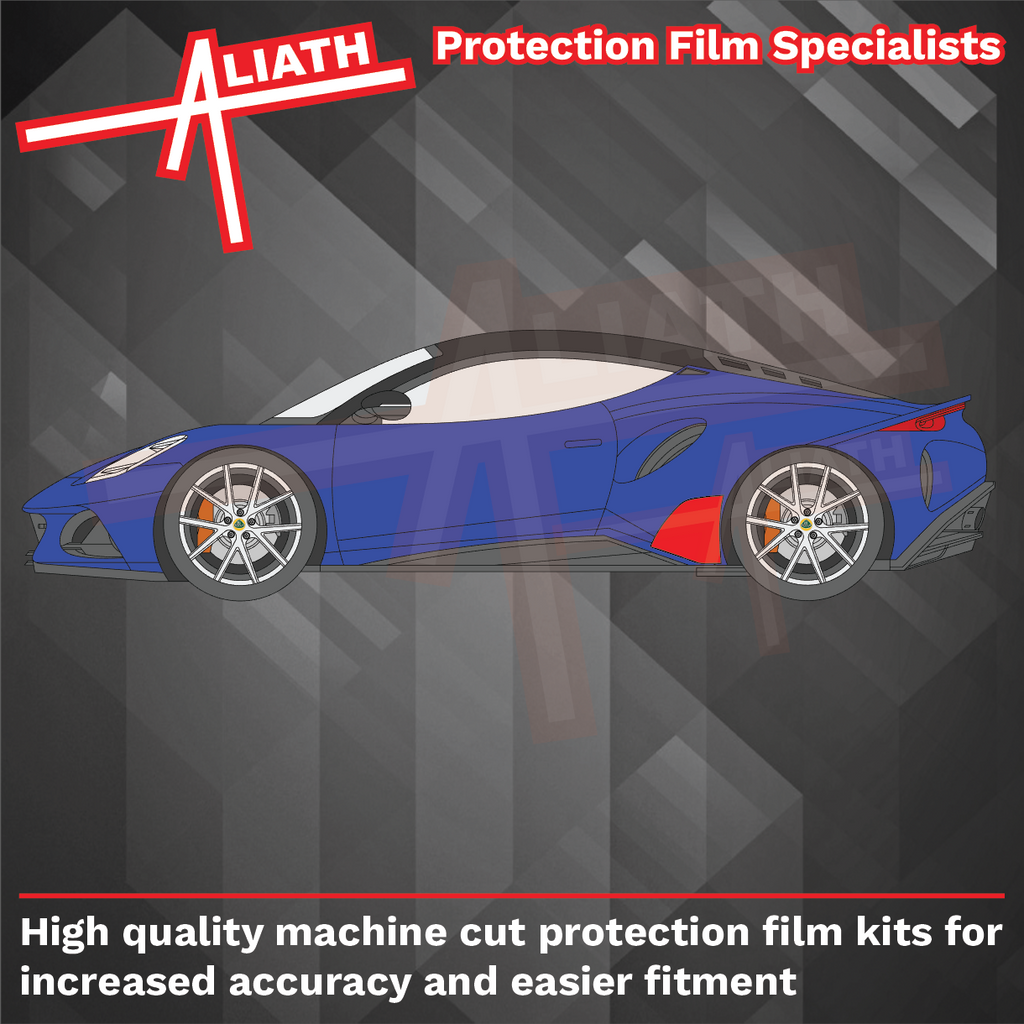 Lotus Emira 2022-Present, Rear QTR Arch Lower CLEAR Paint Protection ...