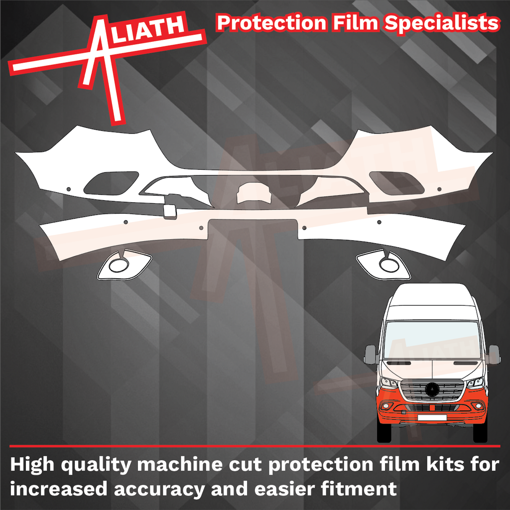 Mercedes Benz Sprinter 2019-Present, Front Bumper CLEAR Paint Protecti ...
