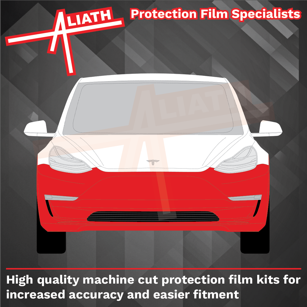 Tesla Model 3 2017-2024, Front Bumper CLEAR Paint Protection – Aliath