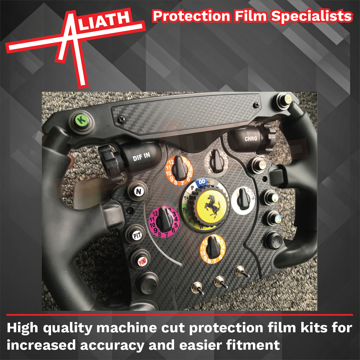 Thrustmaster Ferrari F1 Sim Steering Wheel, CARBON FIBRE EFFECT Stylin ...