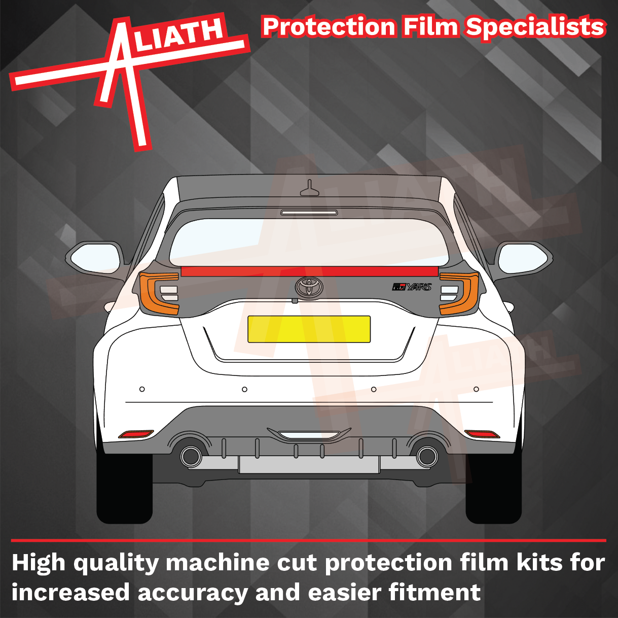 Toyota Yaris & GR 2020-2024, Tailgate Middle Section CLEAR Paint Prote ...