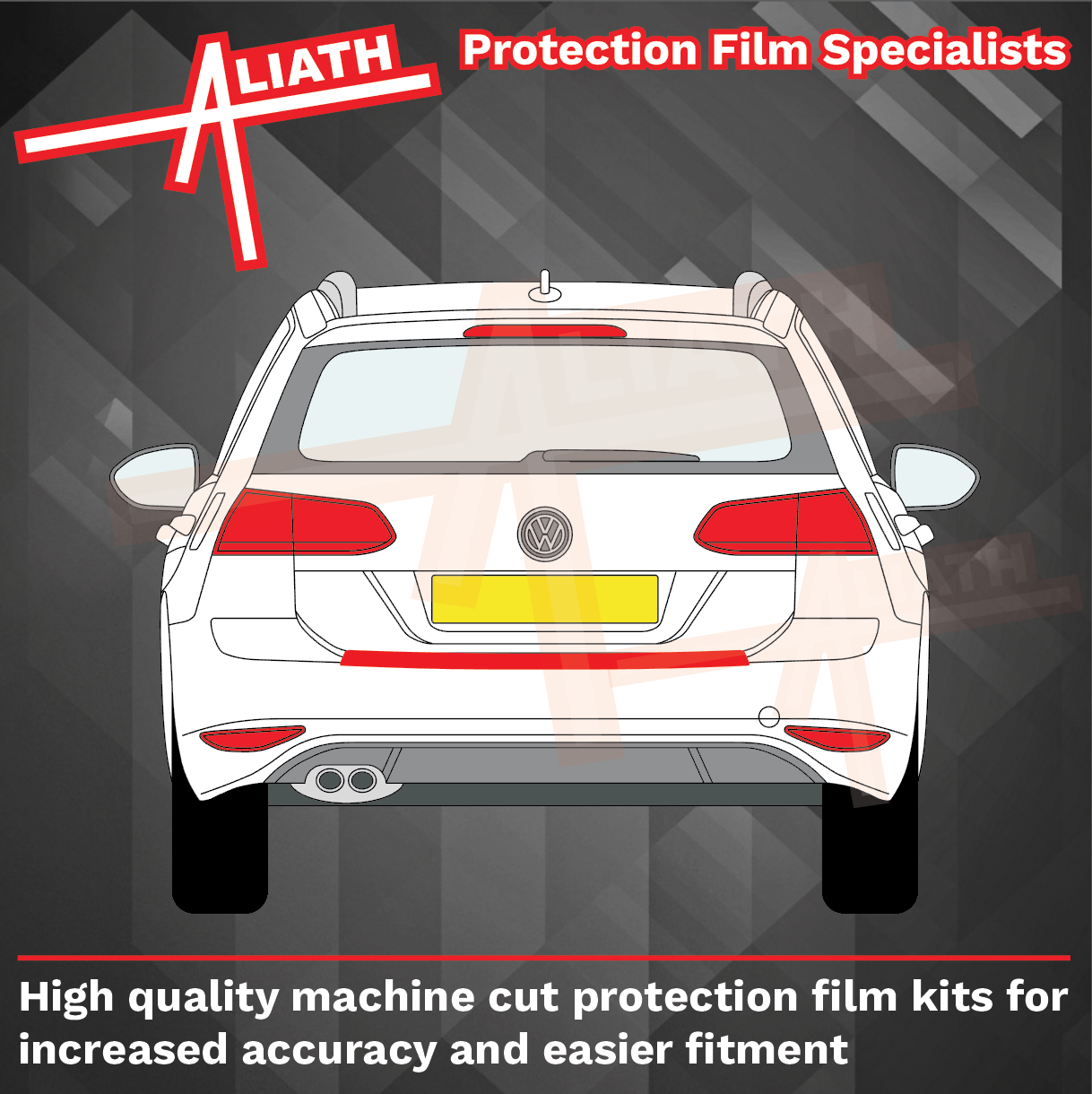 Volkswagen Golf Estate (MK7 & MK7.5) 2014-2020, Rear Bumper CLEAR Pain ...