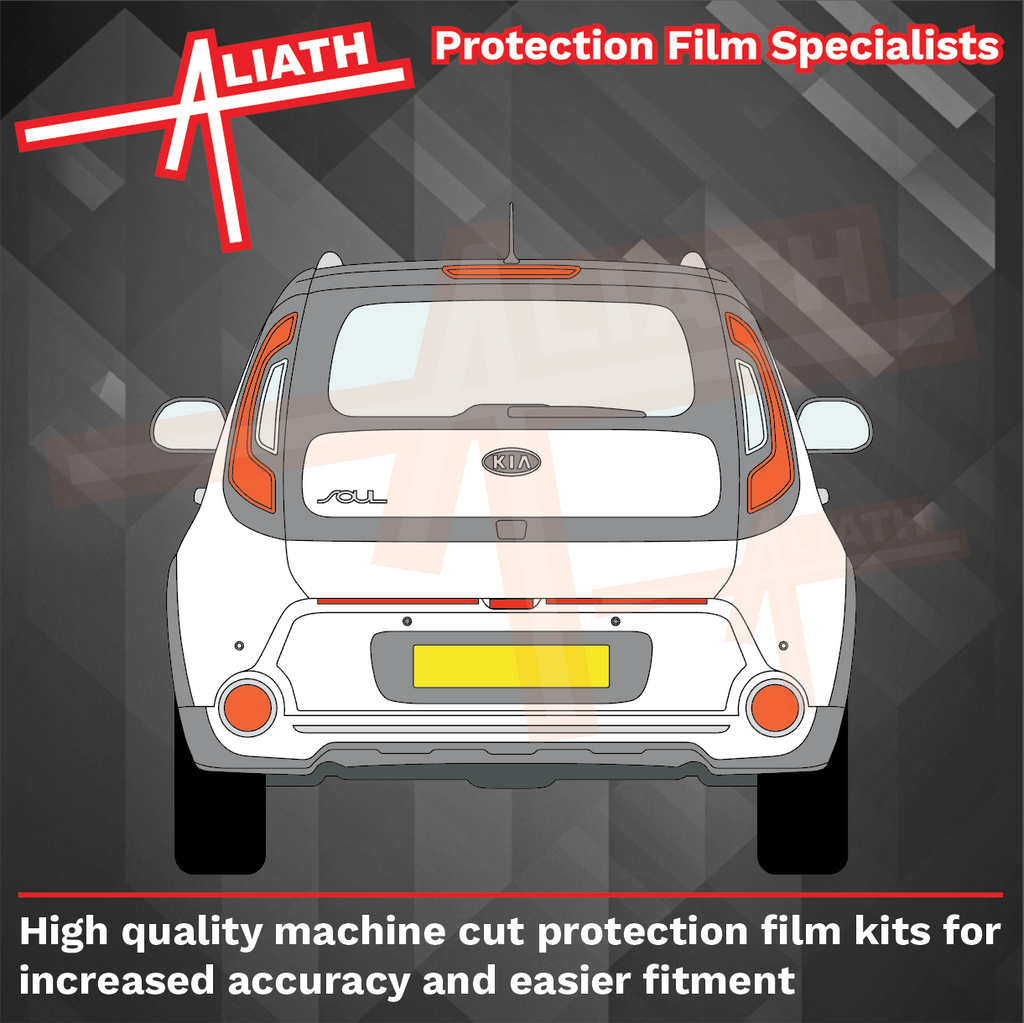 Kia Soul 2014-2019, Rear Bumper Upper Loading Area BLACK Paint Protect ...