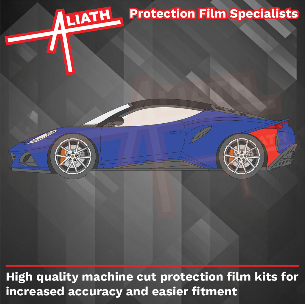 Lotus Emira 2022-Present, Rear Bumper Arches CLEAR Paint Protection ...