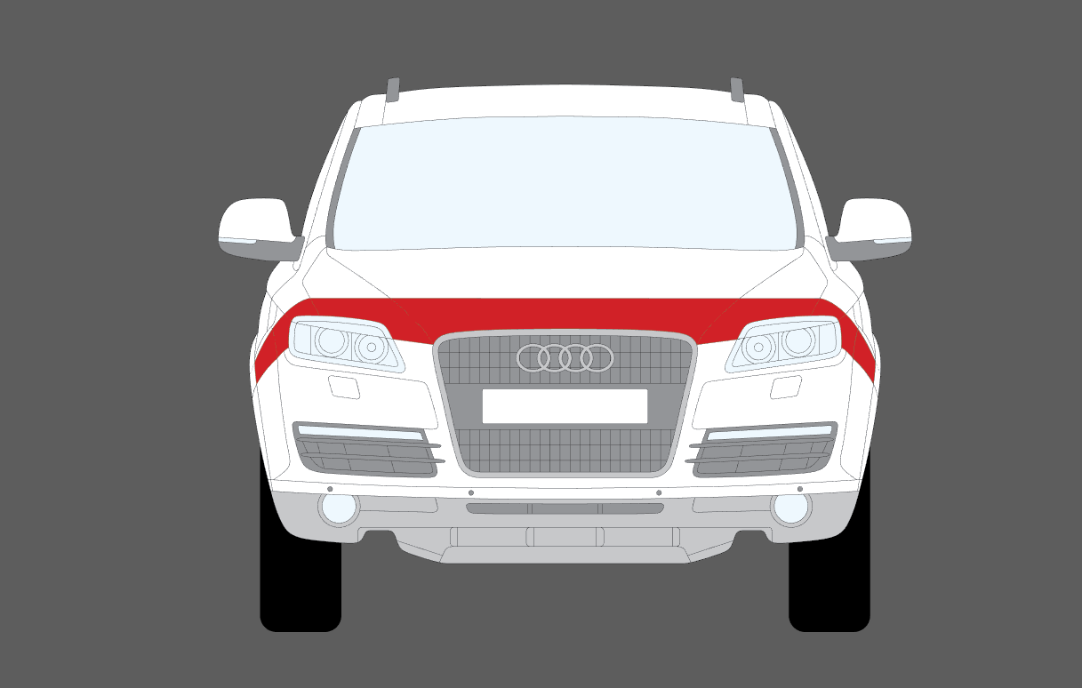 Audi Q7 2007-2010, Bonnet & Wings front CLEAR Paint Protection – Aliath
