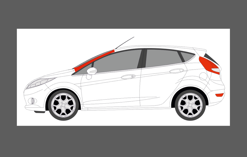 Ford Fiesta (MK7) 2013-2016 A-Pillars CLEAR Paint Protection – Aliath
