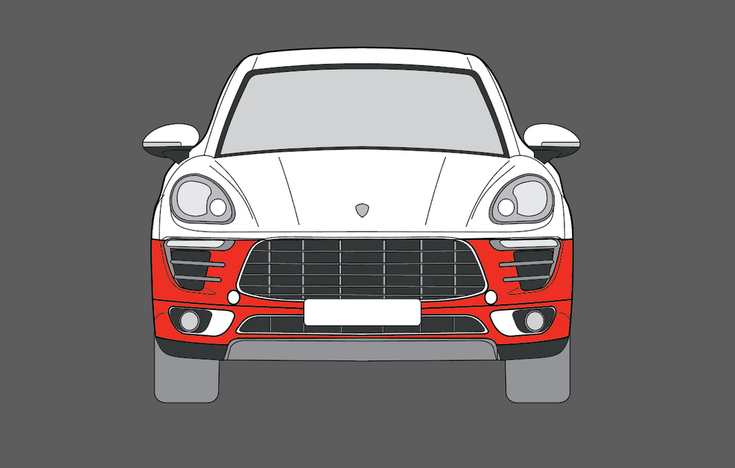 Porsche Macan GTS (Type 95B) 2014- Front Bumper CLEAR Paint Protection ...